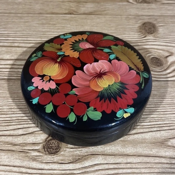 Soviet Khokhloma | Other | Vintage Box Soviet Khokhloma Circle ...